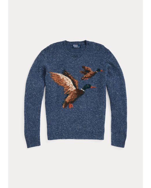 Ralph Lauren Suede-patch Mallard Duck Wool Jumper in Blue for Men | Lyst UK Ralph Lauren Suede-patch Mallard Duck Wool Jumper in Blue for Men | Lyst UK