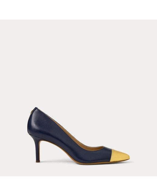 Ralph Lauren Ralph Lauren Lanette Two-Tone Nappa Leather Pump in Blue | Lyst