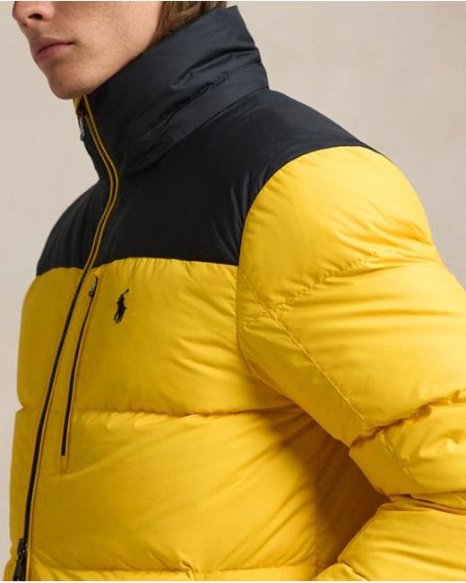 Polo Ralph Lauren The Gorham Colour-Blocked Down Jacket in Yellow for ...