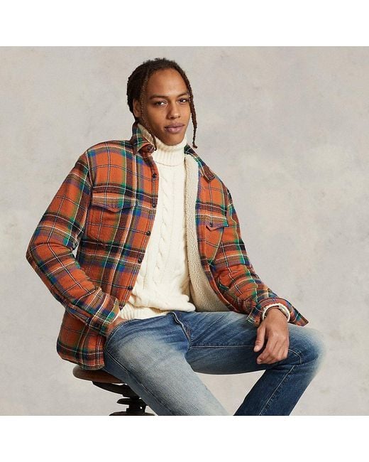 Polo Ralph Lauren Fleece-lined Plaid Flannel Overshirt for Men | Lyst