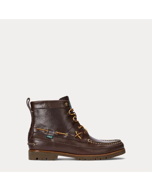 Ralph Lauren Ranger Mid Leather Boot in Brown for Men | Lyst