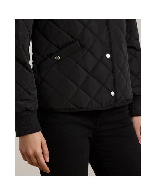 Ralph Lauren Crest-patch Quilted Bomber Jacket in Black | Lyst UK
