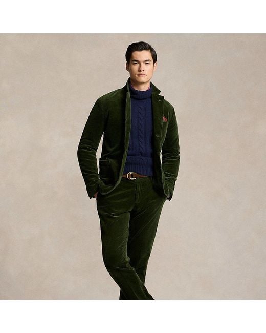 Polo Ralph Lauren Stretch Corduroy Suit Trouser in Green for Men | Lyst