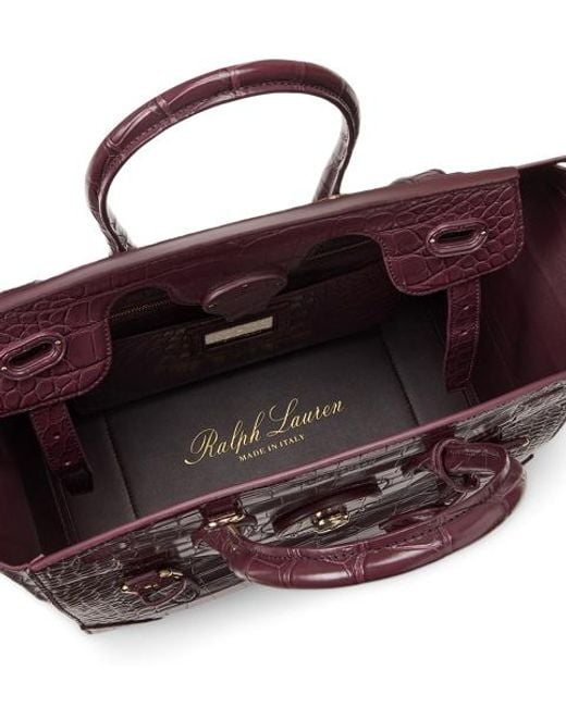 Ralph Lauren Soft Ricky 33 Alligator Bag in Purple | Lyst UK