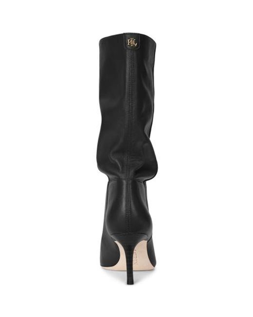 Ralph Lauren Leannah Nappa Leather Boot in Black | Lyst UK