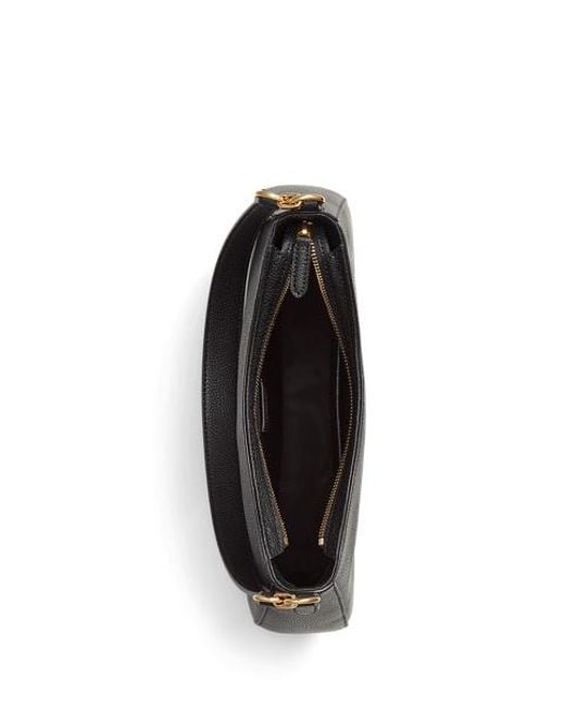 Ralph Lauren Pebbled Leather Large Adley Shoulder Bag in Black | Lyst UK