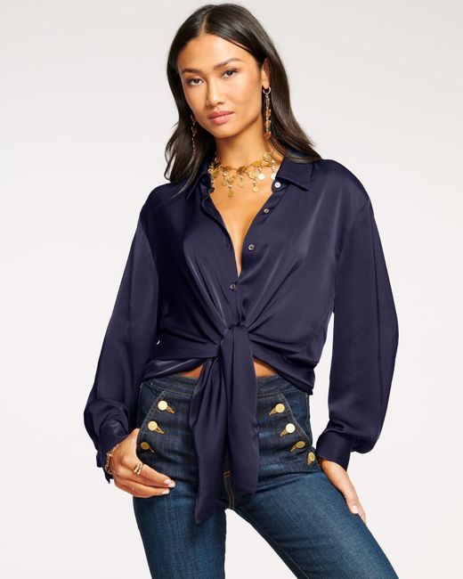 Ramy Brook Kolby Oversized Button Down Blouse in Pink | Lyst
