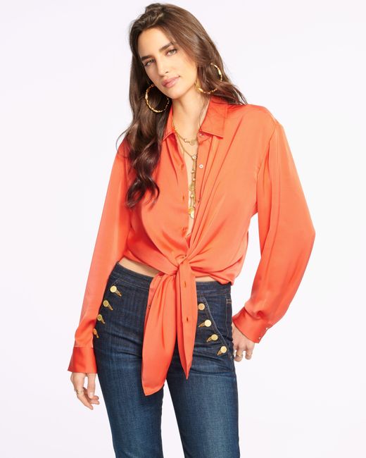 Ramy Brook Kolby Oversized Button Down Blouse in Pink | Lyst