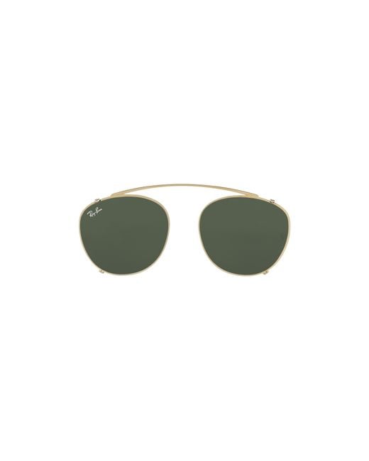 Ray-Ban Clipon Unisex Rb6355 Clip-on - Gold Frame Green Lenses 50-20 ...