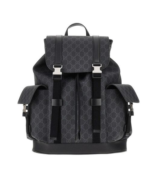 Gucci Gg Supreme Large Backpack in Black for Men | Lyst