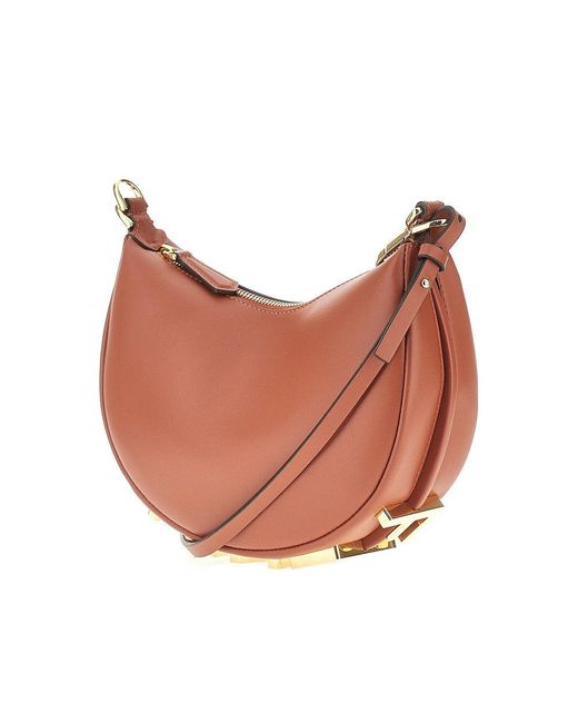 Fendi Leather Mini 'Graphy' Bag in Brown | Lyst UK