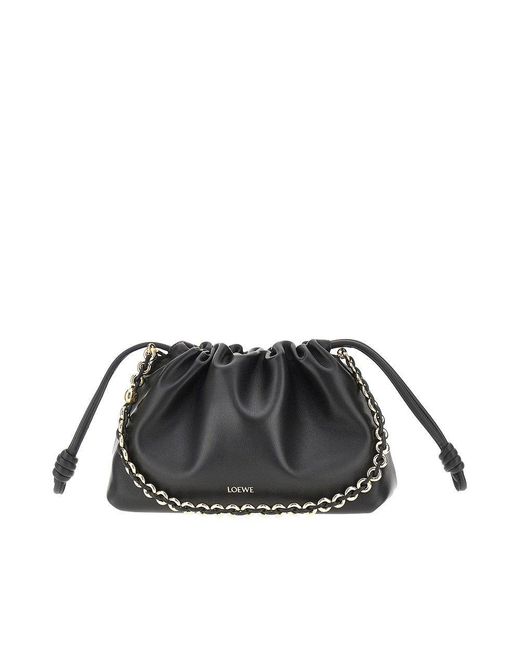 Loewe Nappa Leather Medium 'Flamenco' Purse in Black | Lyst UK