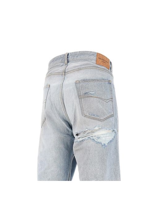 Balenciaga Ripped Destructured Jeans in Blue for Men | Lyst UK