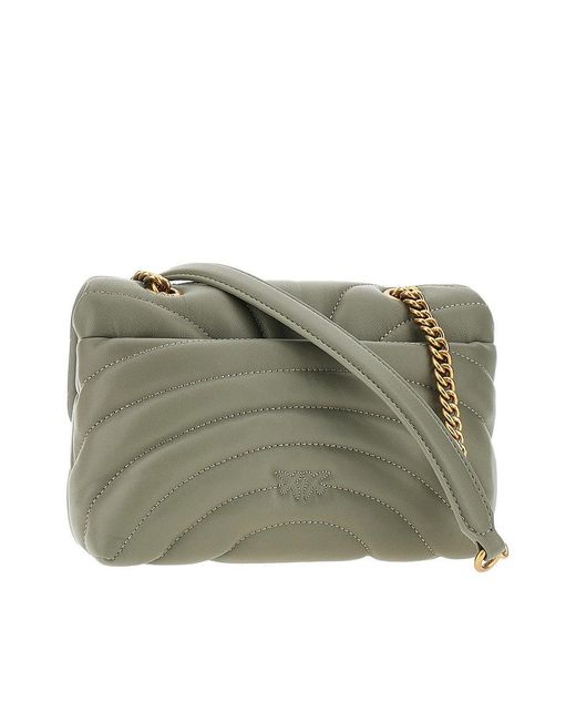 Pinko Love Mini Puff Quilted Nappa Leather Bag in Green | Lyst UK