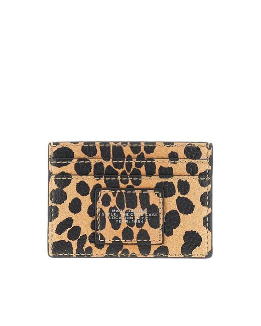 Marc Jacobs Cheetah Print Leather Cardholder in Metallic | Lyst UK