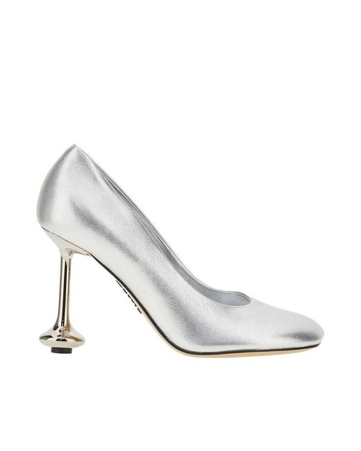 Loewe Laminated Leather 'Toy' Pumps in White | Lyst