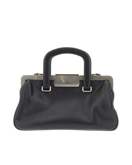 Max Mara Small Leather Bag in Black | Lyst
