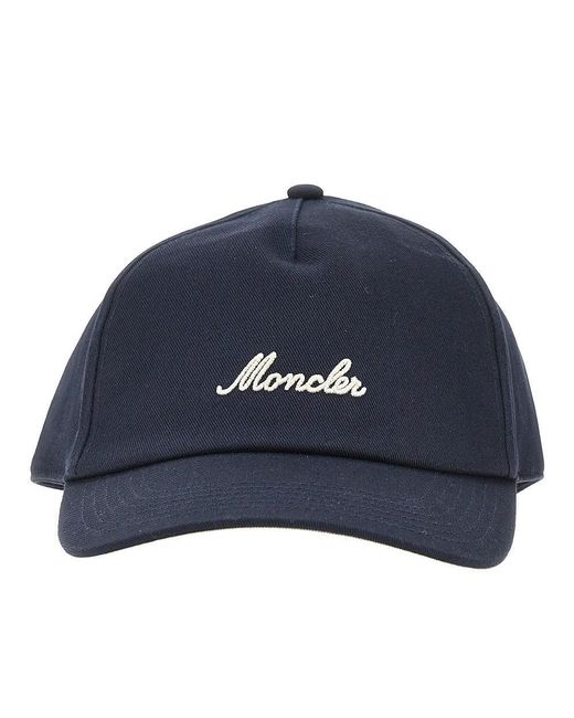 Moncler Logo Embroidery Baseball Hat in Blue for Men | Lyst UK