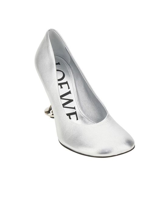 Loewe Laminated Leather 'Toy' Pumps in White | Lyst