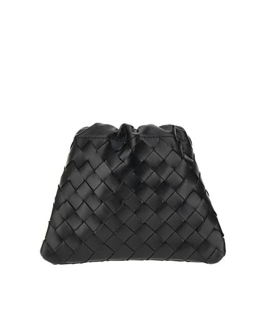 Bottega Veneta Leather Small 'Dustbag' Pouch in Black | Lyst