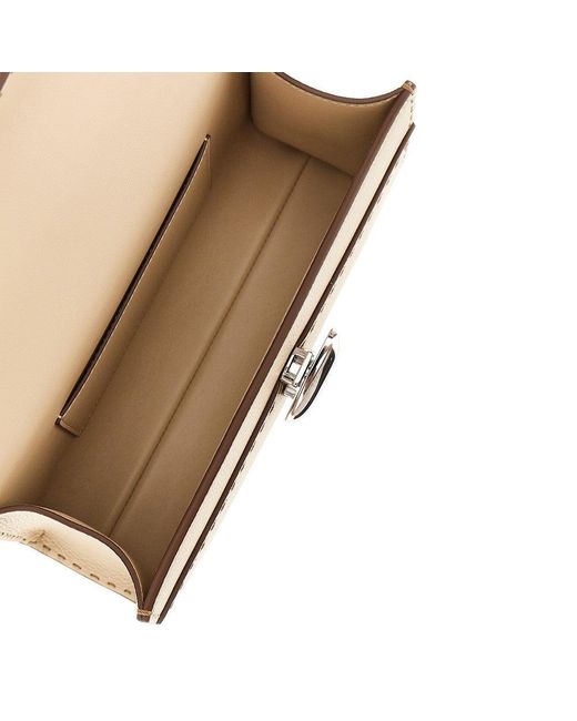 SAVETTE 'Symmetry' Grained Leather Clutch in Natural | Lyst UK