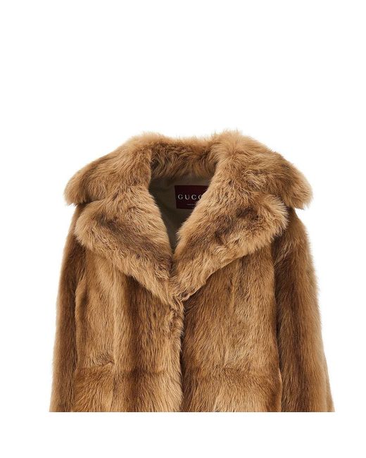 Gucci Fur Jacket in Brown | Lyst