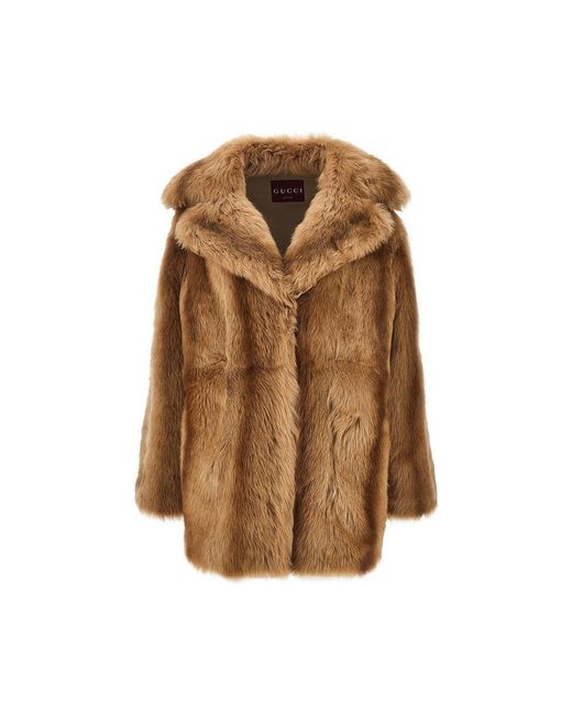 Gucci Fur Jacket in Brown | Lyst