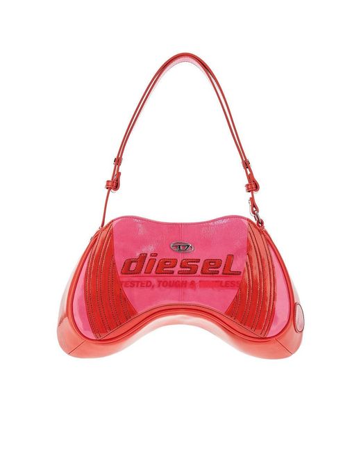 DIESEL 'Play' Shoulder Bag With Biker Details in Red | Lyst