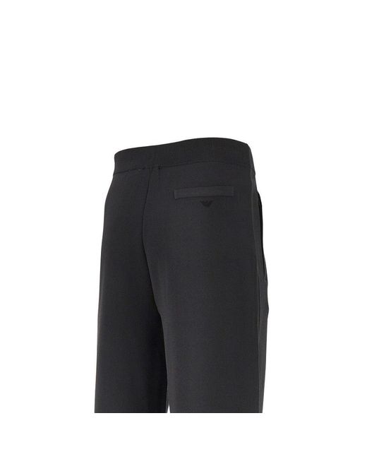 Emporio Armani Icon Asv Knitted Pants in Black for Men | Lyst UK