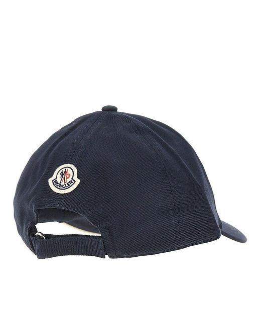Moncler Logo Embroidery Baseball Hat in Blue for Men | Lyst UK