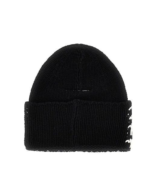 MM6 by Maison Martin Margiela Wool-Blend Beanie Hat With Logo Inlay ...