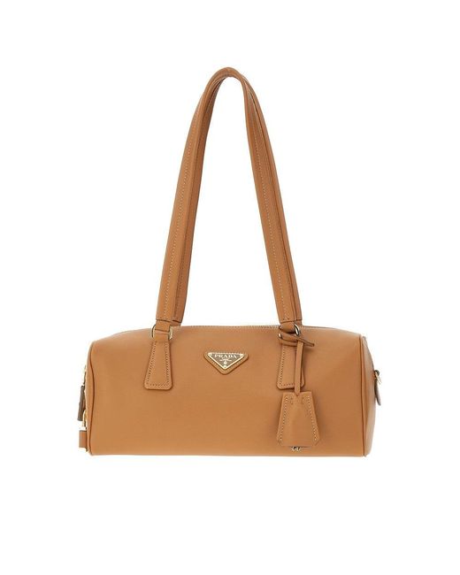 Prada Leather Medium Carry-All Bag in Brown | Lyst