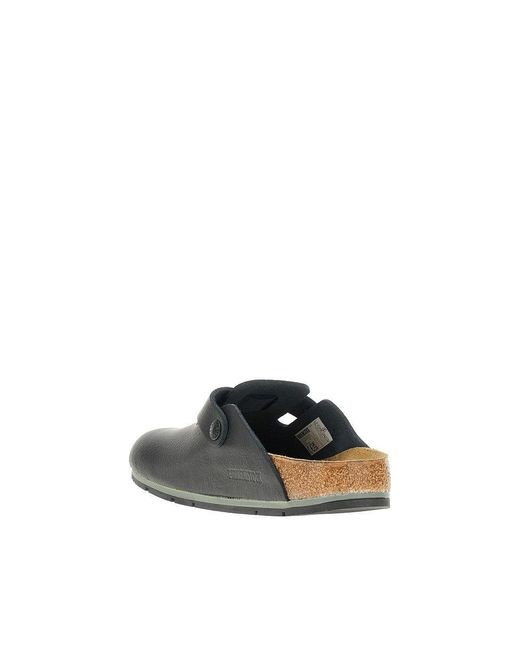 Birkenstock Boston Pro Leather Sabot in Gray for Men | Lyst