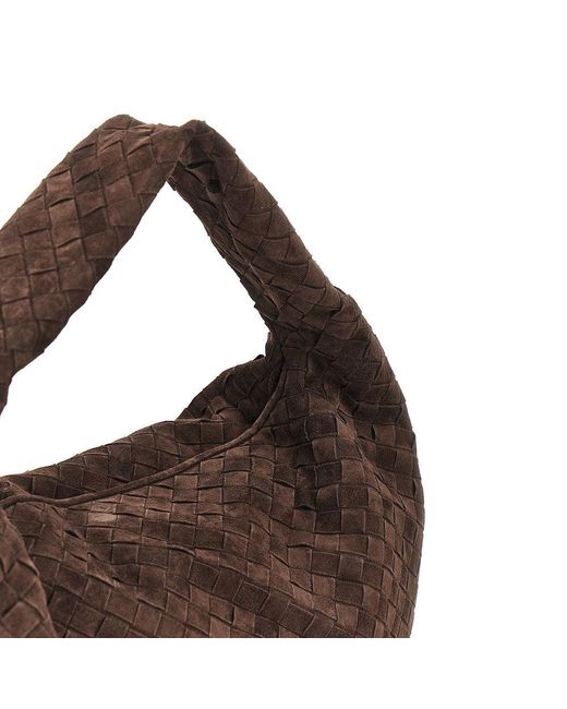 Bottega Veneta Suede Leather Large 'Hop' Bag in Brown | Lyst UK