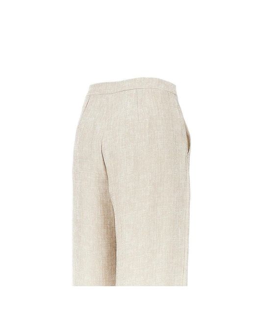 Emporio Armani Icon Laminated Viscose Pants in Natural | Lyst UK
