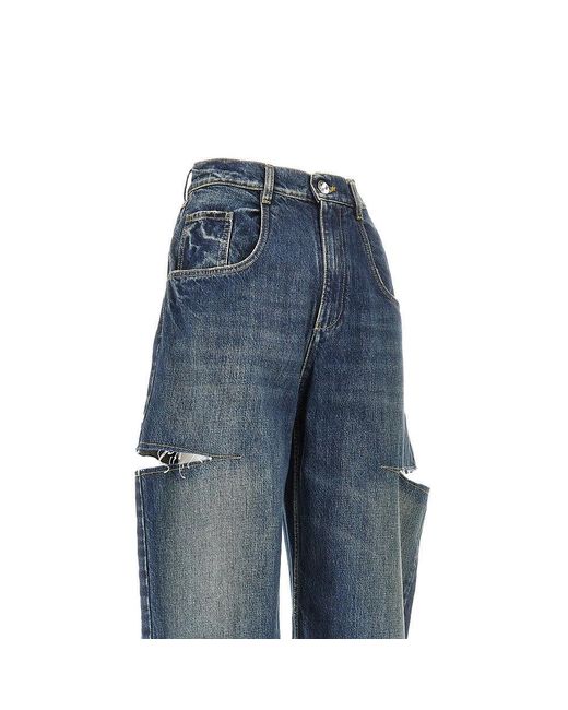 Maison Margiela High-Rise Jeans With Side Rips in Blue | Lyst UK