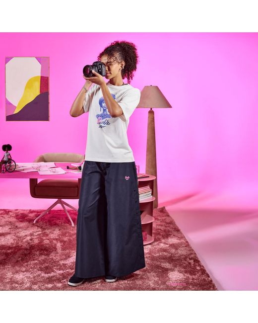 Reebok X Barbie Wide Leg Track Pants in Blue | Lyst