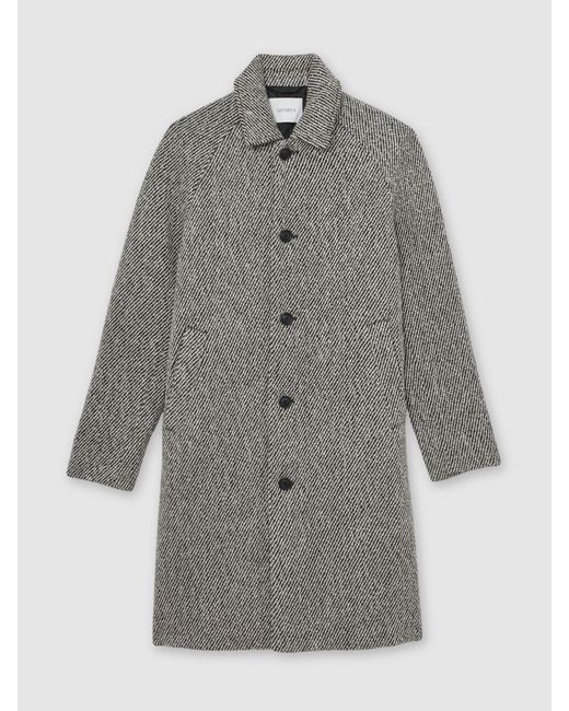 Les Deux Wool Blend Twill Coat in Grey for Men | Lyst UK