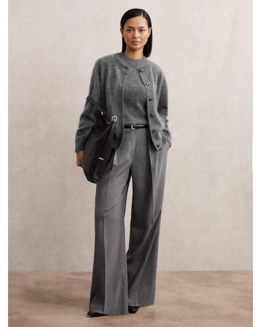 Reiss Cashmere Cardigan in Gray | Lyst