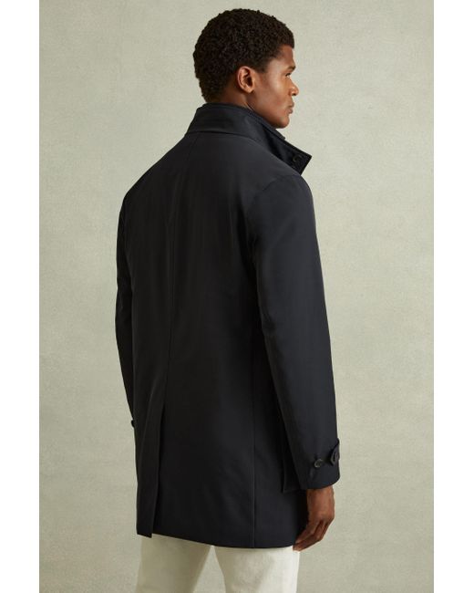 Reiss Player - Navy Hybrid Removable Funnel Neck Overcoat, M in Blue ...