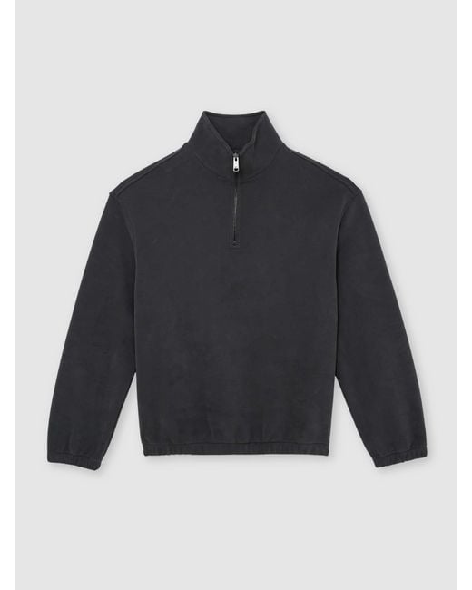 Reiss Cotton-Blend Half-Zip Sweatshirt in Black for Men | Lyst UK