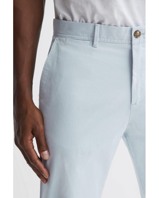 Reiss Pitch - Soft Blue Slim Fit Washed Chinos in White for Men | Lyst