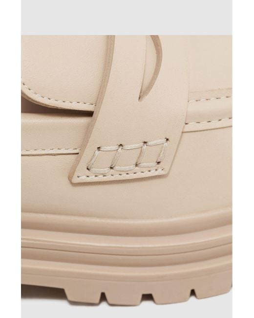 Reiss Adele Chunky Cleated Loafers in Natural | Lyst