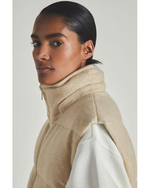 Les 100 Ciels S Stone Brushed-Cashmere Down Gilet in Natural | Lyst
