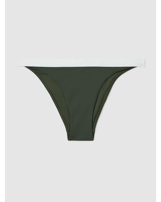 Reiss Dark & Contrast Trim Bikini Bottoms in Natural | Lyst