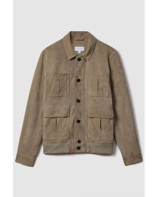 Reiss Thomas - Pistachio Suede Chest Pocket Jacket in Brown for Men | Lyst Reiss Thomas - Pistachio Suede Chest Pocket Jacket in Brown for Men | Lyst