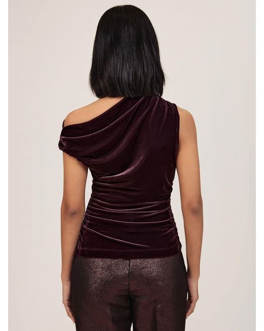 Reiss Velvet Off-Shoulder Top in Black | Lyst