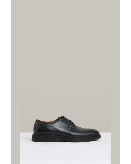 Reiss Leather Lace-Up Derby Shoes in Gray for Men | Lyst