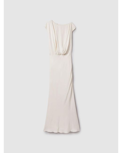 Reiss Rupa Draped Maxi Dress in White | Lyst UK