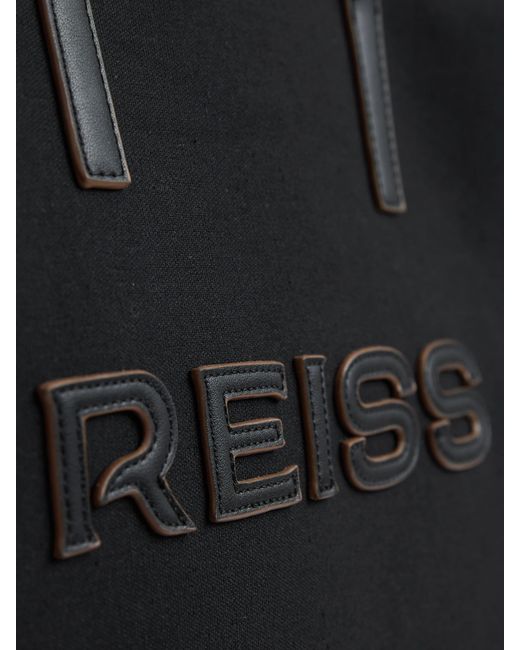 Reiss Canvas Logo Tote Bag in Black | Lyst